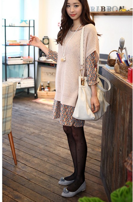 Fashion Heart Print Stockings For Women - Black on Luulla