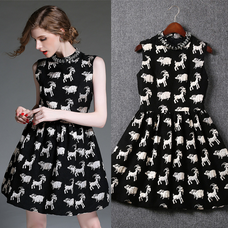 Cute And High Quality Sleeveless Dress With Animal Logo For Autumn ...