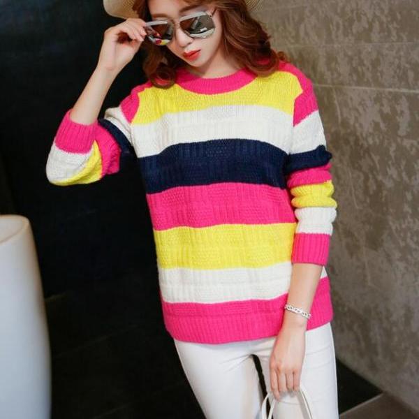 Cute Slim Pullover Sweater - Rose on Luulla