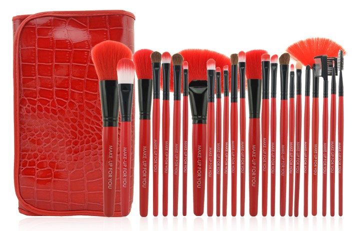 Fashion 24 Pcs/set Makeup Brushes Set In High Quality Crocodile Leather ...