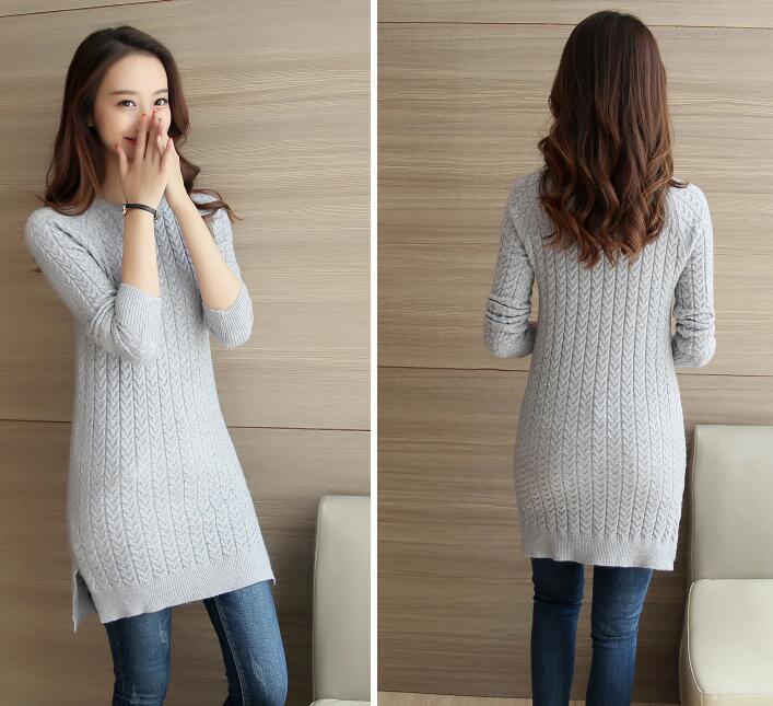 Retro Long Sleeve Women Slim Sweater Dress on Luulla