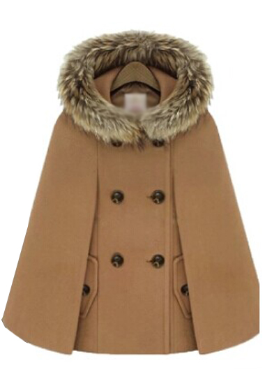 Casual Hooded Collar Cloak Design Coats (3 Colors) on Luulla