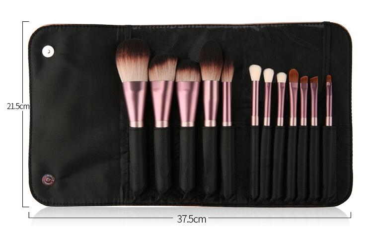 High Quality Goat Hair Makeup 12 Pcs Brushes Cosmetic Make Up Set With ...